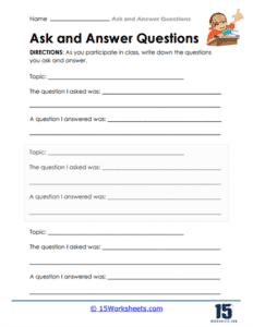 Ask and Answer Questions Worksheets - 15 Worksheets.com