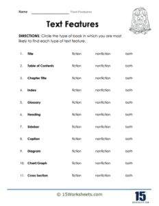 Text Features Worksheets | Visual & Structural - 15 Worksheets.com