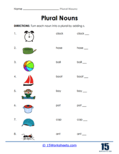 Plural Nouns Worksheets | More-than-One Practice - 15 Worksheets.com