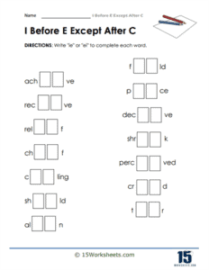 I Before E Except After C Worksheets - 15 Worksheets.com