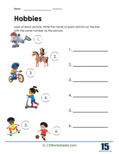 Hobbies Worksheets | Personal Pastimes - 15 Worksheets.com