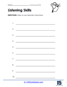 Listening Skills Worksheets - 15 Worksheets.com