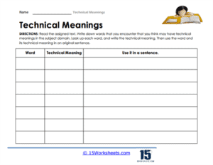 Technical Meanings Worksheets - 15 Worksheets.com