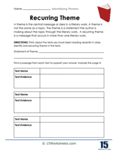 Identifying Themes Worksheets - 15 Worksheets.com
