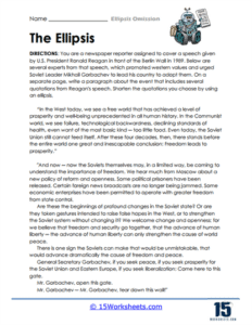 Ellipsis Worksheets | Dramatic Pauses - 15 Worksheets.com