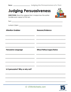 Persuasiveness of a Text Worksheets - 15 Worksheets.com