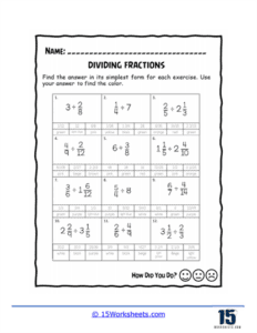 Dividing Fractions Worksheets - 15 Worksheets.com