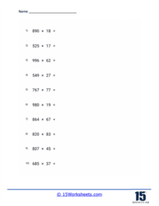 2 digit by 3 digit Multiplication Worksheets - 15 Worksheets.com