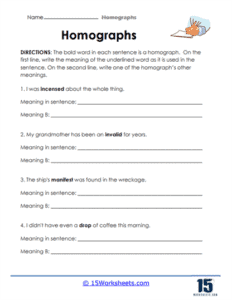 Homograph Worksheets | Multiple Meanings & Usage - 15 Worksheets.com