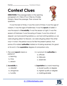 Context Clues Worksheets | Infer Meaning - 15 Worksheets.com