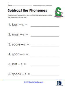 Add and Subtract Phonemes Worksheets - 15 Worksheets.com