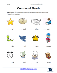 Consonant Blends Worksheets - 15 Worksheets.com