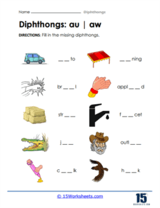 Diphthongs Worksheets - 15 Worksheets.com