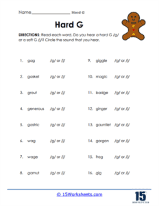 Hard G Sound Worksheets - 15 Worksheets.com