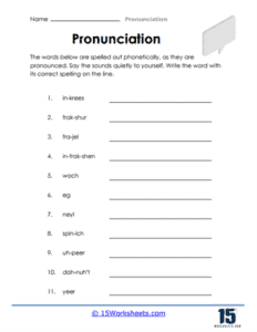Pronunciation Worksheets | Phonics Collection - 15 Worksheets.com