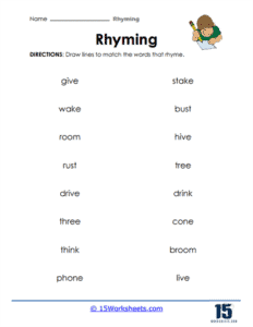 Rhyming Worksheets - 15 Worksheets.com
