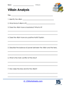 Villain Worksheets - 15 Worksheets.com