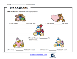 Preposition Worksheets | Linking Words & Relations - 15 Worksheets.com