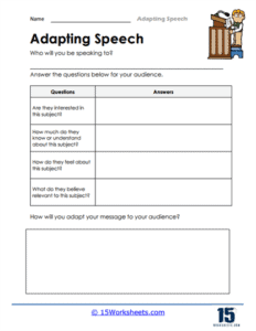 Adapting Speech Worksheets | Audience-Centric - 15 Worksheets.com