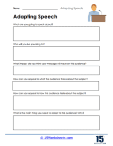 Adapting Speech Worksheets | Audience-Centric - 15 Worksheets.com