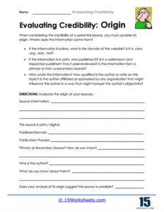 Evaluating Credibility Worksheets - 15 Worksheets.com