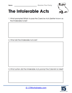 Boston Tea Party Worksheets - 15 Worksheets.com