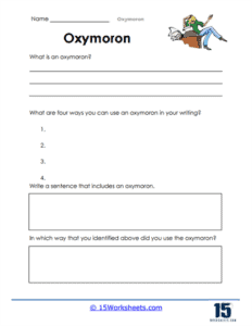 Oxymoron Worksheets | Contradictory Expressions - 15 Worksheets.com