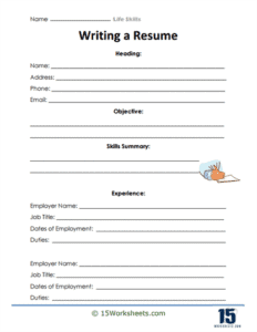 Life Skills Worksheets - 15 Worksheets.com