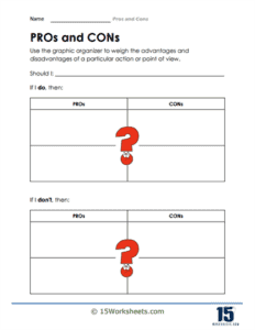 Pros and Cons Worksheets | Informed Choices - 15 Worksheets.com