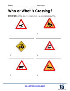 Road Signs Worksheets - 15 Worksheets.com