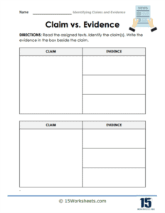 Claim vs. Evidence Worksheets - 15 Worksheets.com