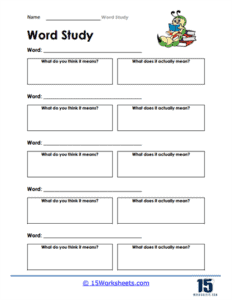 Word Study Worksheets | Vocabulary Skills - 15 Worksheets.com