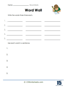 Word Walls Worksheets - 15 Worksheets.com