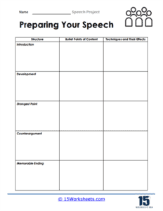 Speech Projects Worksheets - 15 Worksheets.com