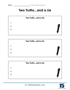 Two Truths and a Lie Worksheets - 15 Worksheets.com