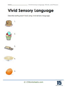 Vivid Sensory Language Worksheets - 15 Worksheets.com