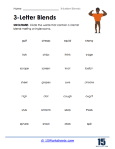 3-Letter Blends Worksheets | Decode and Read - 15 Worksheets.com