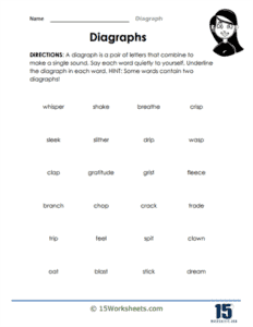 Diagraphs Worksheets | Phonics Resources - 15 Worksheets.com