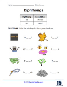 Diphthongs Worksheets - 15 Worksheets.com