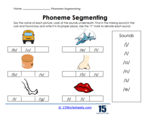 Phoneme Segmenting Worksheets | Phonics - 15 Worksheets.com