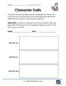 Character Traits Worksheets - 15 Worksheets.com