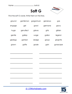 Soft G Worksheets | Phonemic Awareness - 15 Worksheets.com