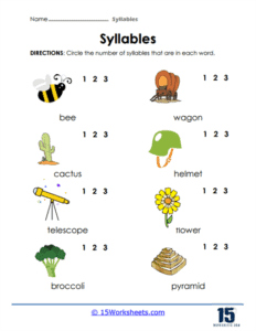 Syllables Worksheets - 15 Worksheets.com