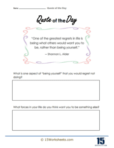 Quote of the Day Worksheets - 15 Worksheets.com