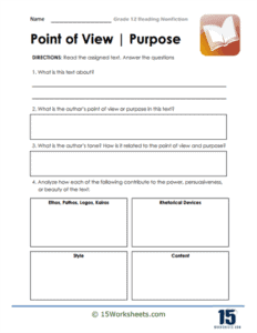 Reading Nonfiction Comprehension Grade 12 Worksheets