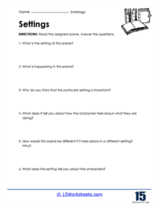 Story Settings Worksheets | Reading Collection - 15 Worksheets.com