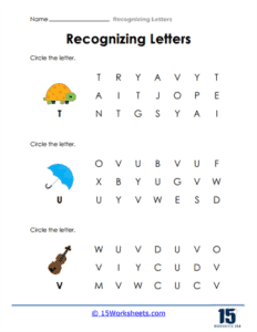 Letter Recognition Worksheets | Alphabet Skills - 15 Worksheets.com