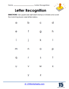 Letter Recognition Worksheets | Alphabet Skills - 15 Worksheets.com