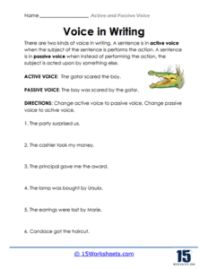 Active and Passive Voice Worksheets | Better Writing - 15 Worksheets.com