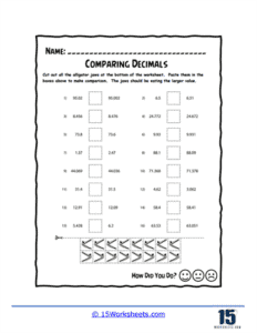 Comparing Decimals Worksheets - 15 Worksheets.com